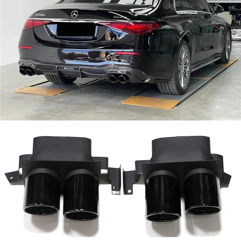 1 Pair Stainless Steel Exhaust Tip For Benz W223 S Class S580 Exhaust ...