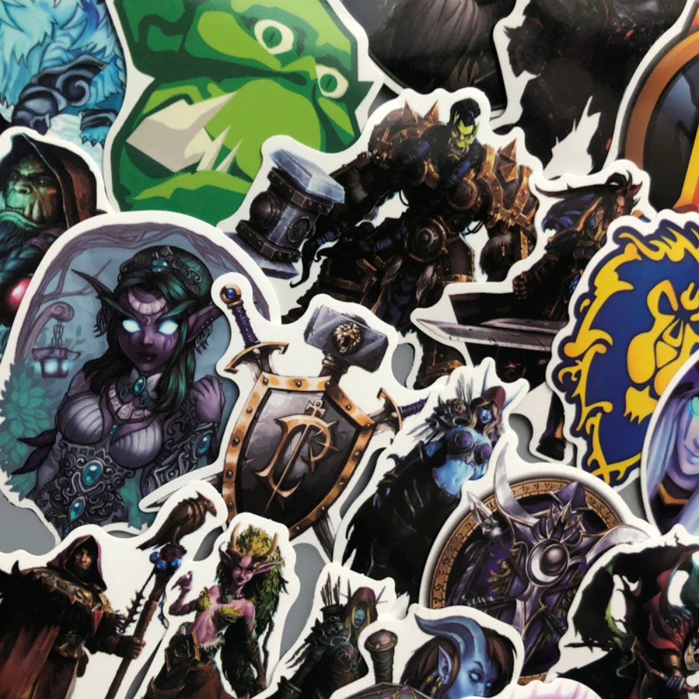 50Pcs World of Warcraft Tribal Hero Reflective Car Sticker And Decla ...