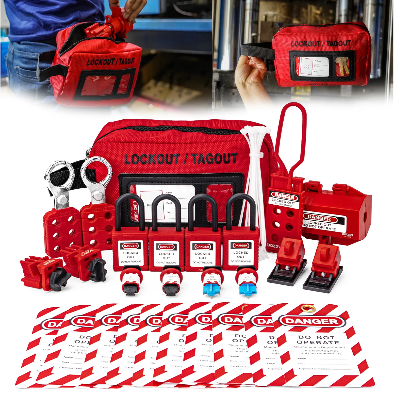 Electrical-lockout-tagout-locks-kit-Safety-Loto-set-Includes-padlock ...