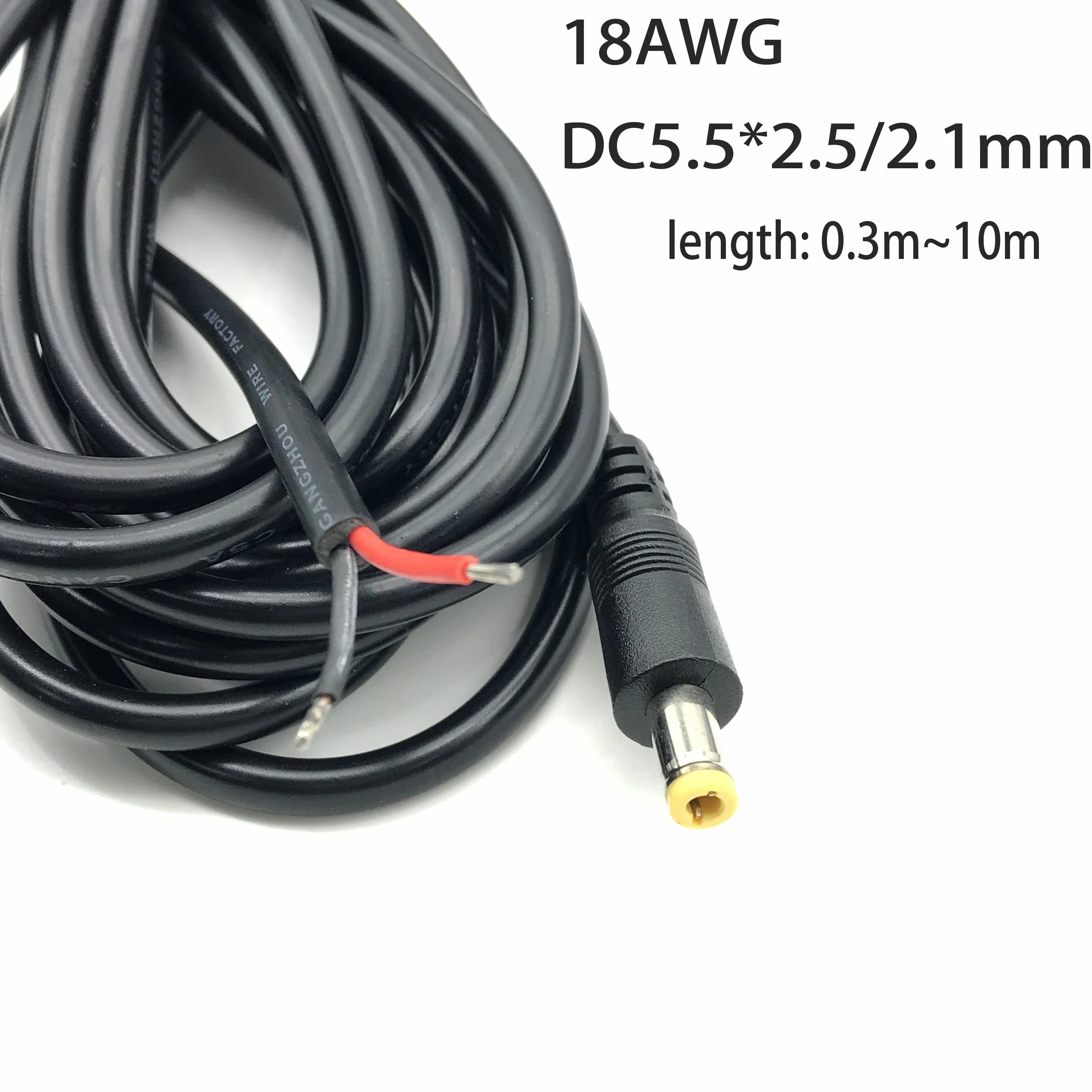DC Tip Power Plug Jack Connector 5.5*2.1mm 2.5MM Male Cord Cable Power ...