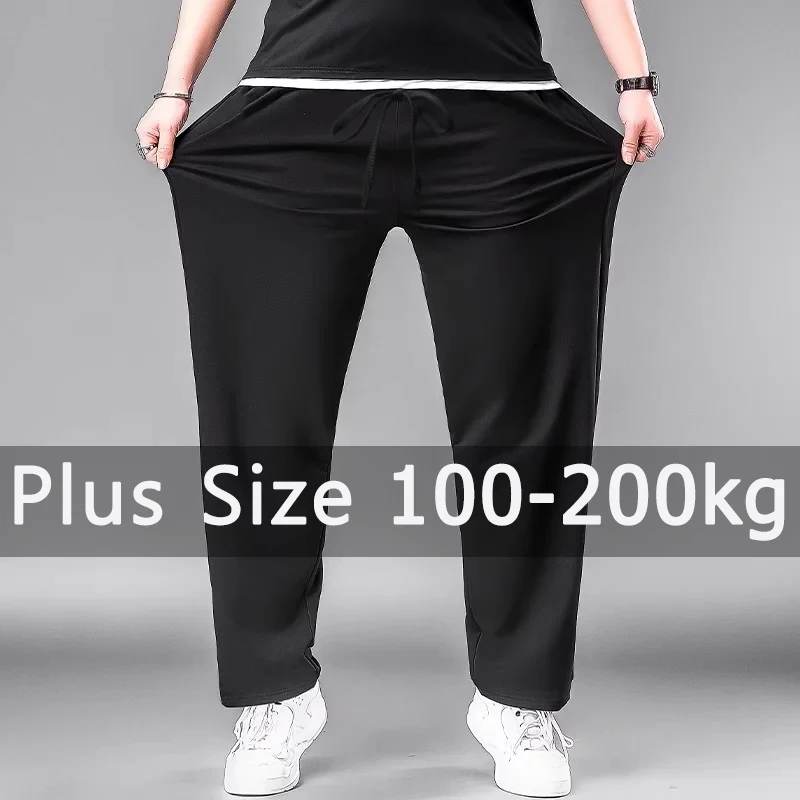 Plus Size Men Black Long Pants Autumn Winter Sport Casual Pants 4XL 5XL ...