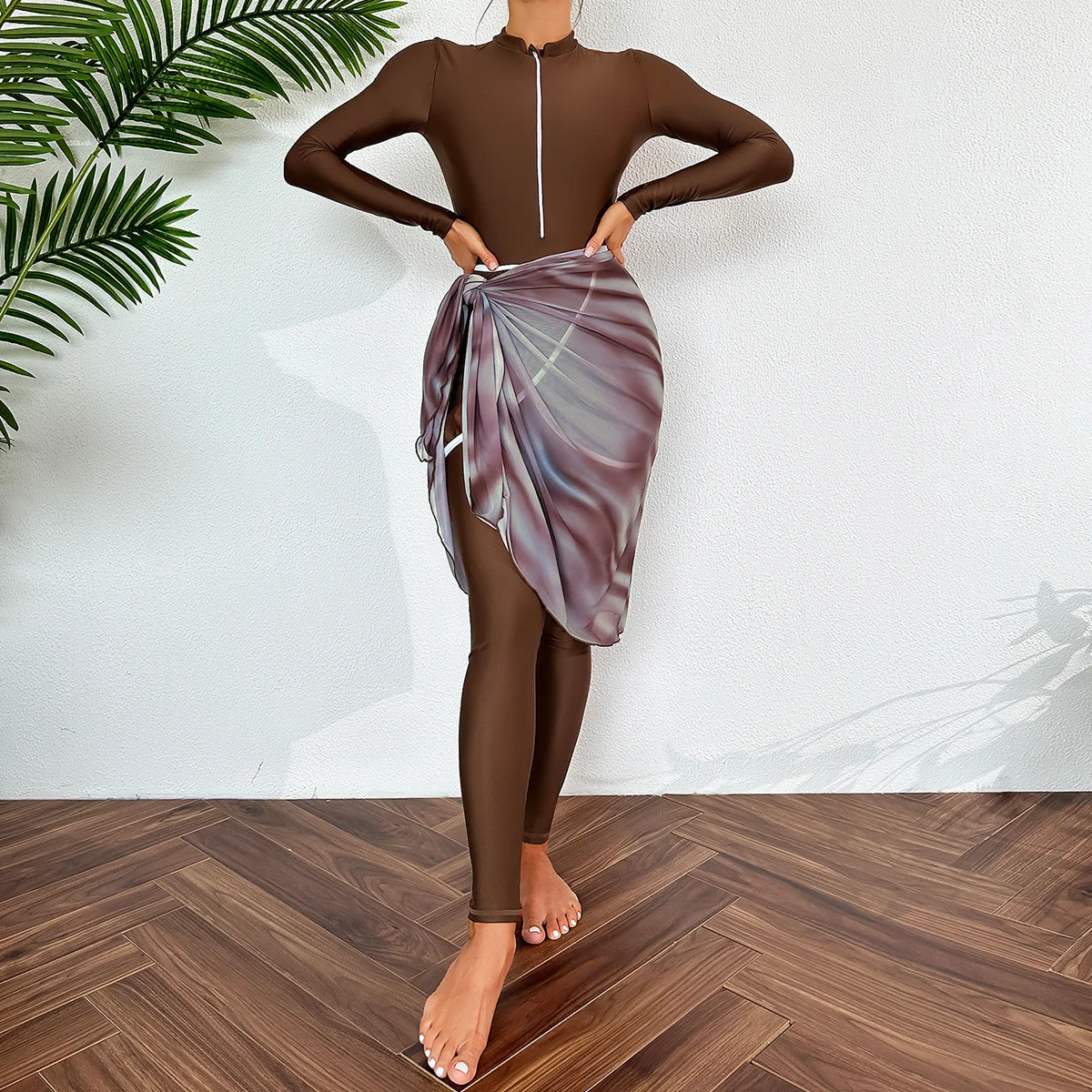 Burkini-femmes-Muslim-women-s-swimsuit-chocolate-long-sleeve-skirt-long ...