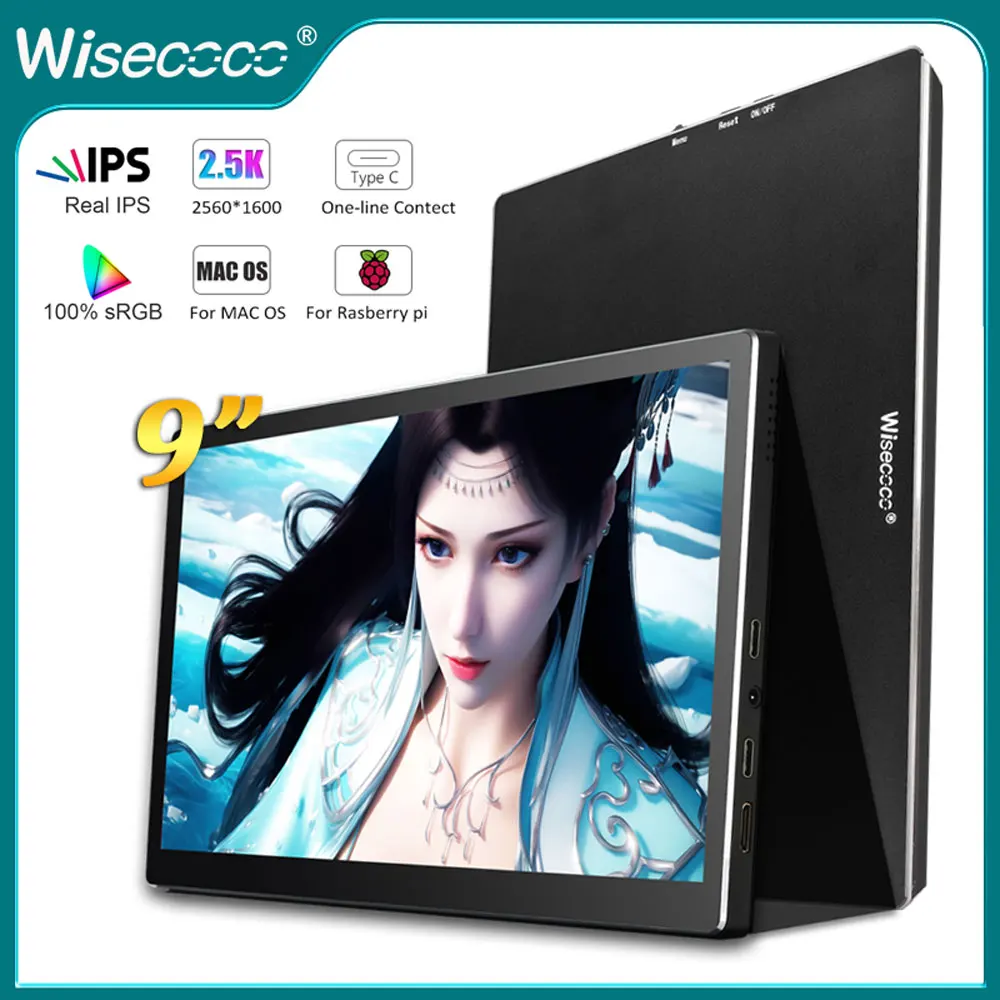 Wisecoco-Monitor-IPS-Touchscreen-Port-til-2-5K-9-Tipo-C-HDMI-Raspberry ...