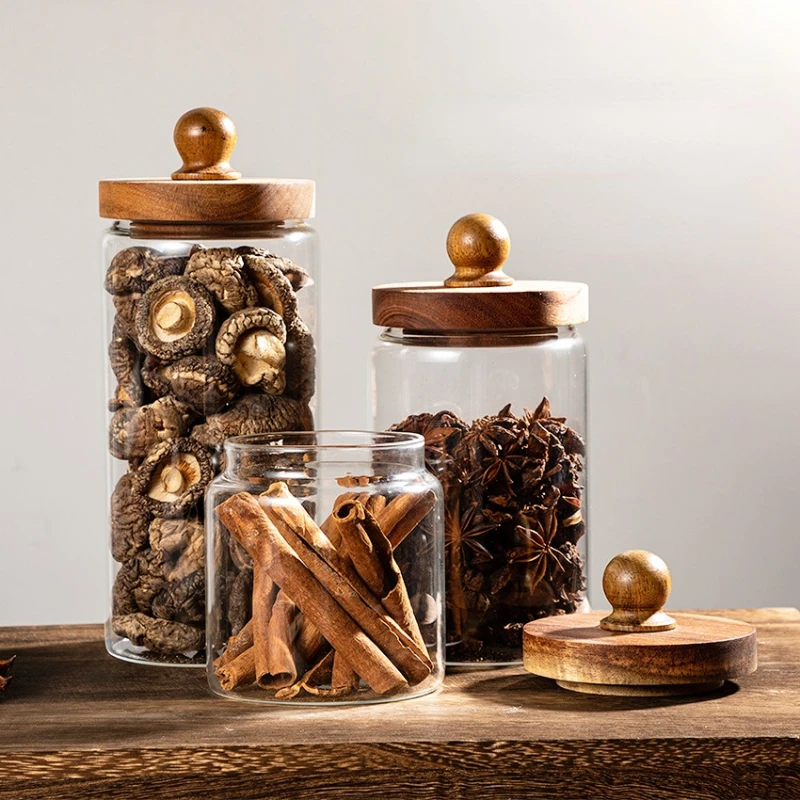 Bocal-scell-en-verre-avec-couvercle-en-bois-d-acacia-grand-bocal-de ...