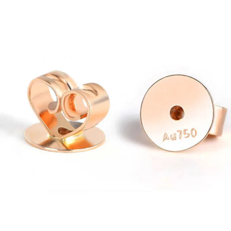 UBESTNICE-Real-18K-Solid-Yellow-White-Rose-Gold-AU750-Earring-Back ...
