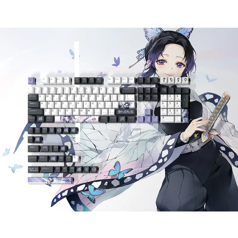Kochou-Shinobu-Caps-teclado-teclado-mec-nico-Keycaps-pl-stico-PBT ...