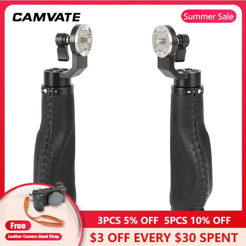 Camvate 2pieces Camera Leather Handle Grips With Standard Arri Rosette ...