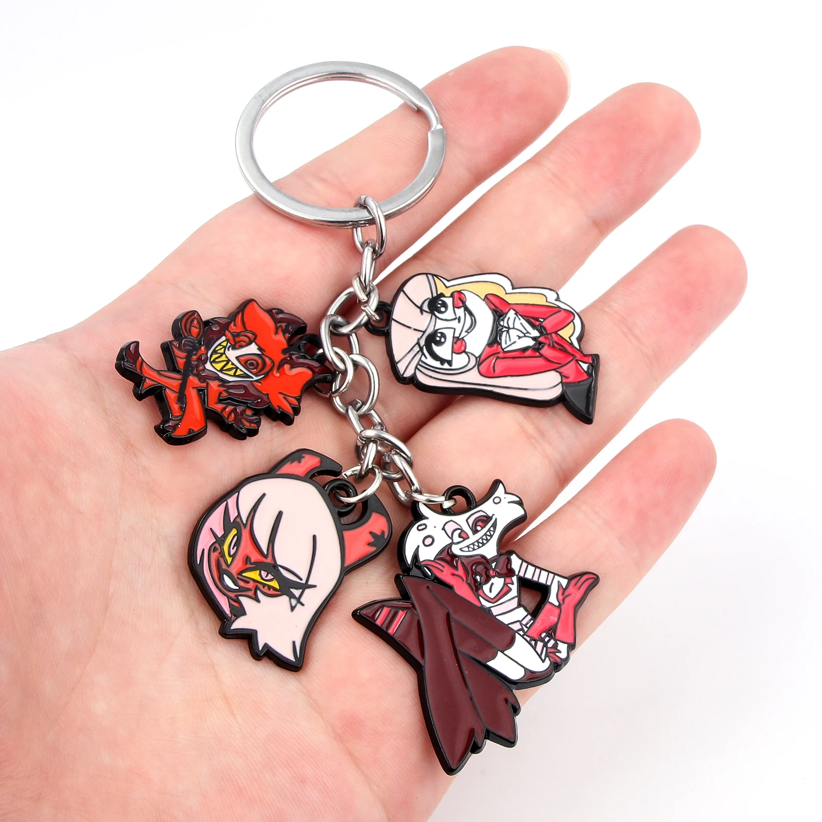 Cartoon-Hazbins-Hotels-Keychain-Charlie-Vaggie-Alastor-Lucifer-Figure ...