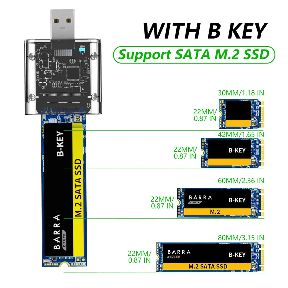 M2 SSD Caso M.2 para USB3.0 Interface Gen 1 5Gbps Gabinete SSD de alta ...
