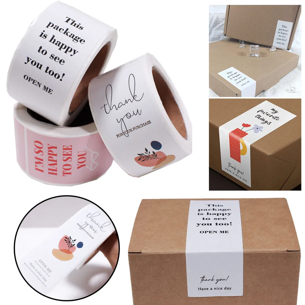 100pcs-roll-Thank-You-Sticker-Seal-Labels-Small-Business-Gift-Decor ...