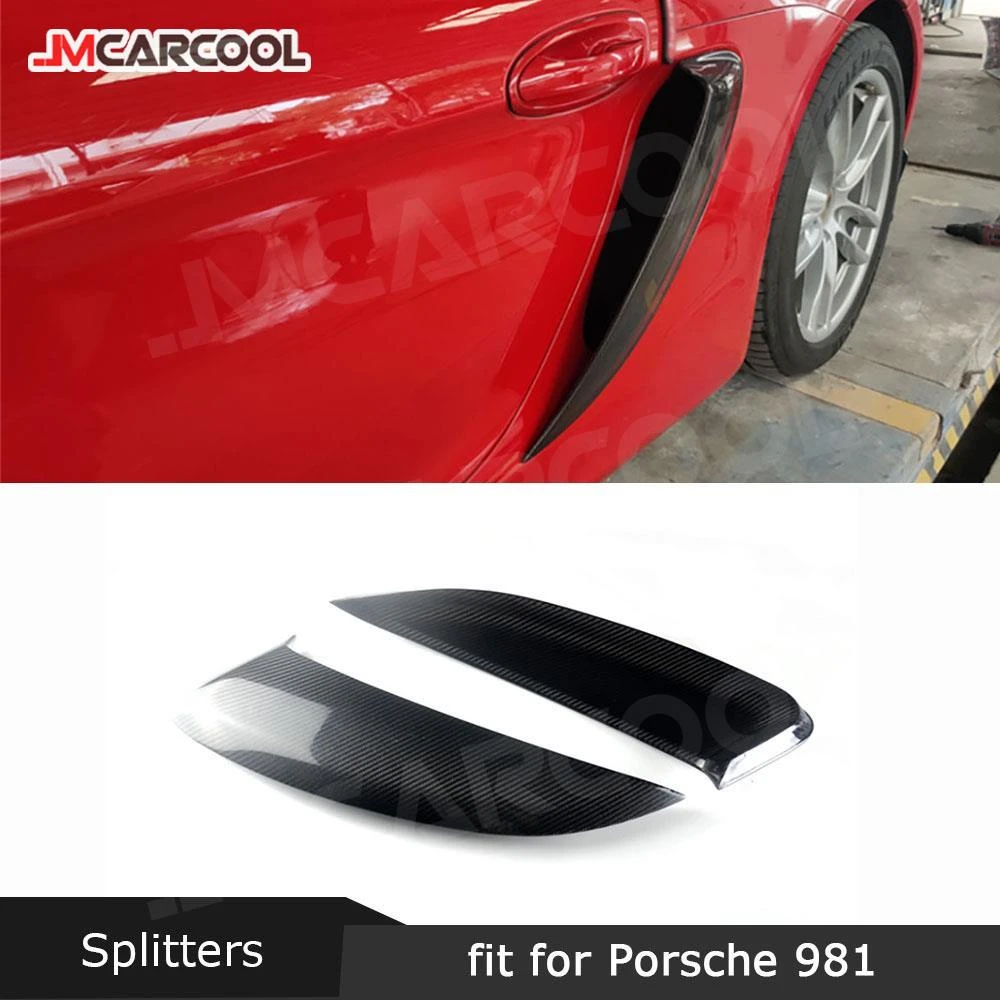 Front Bumper Side Fins Canards Trims For Porsche 981 Cayman Boxster ...
