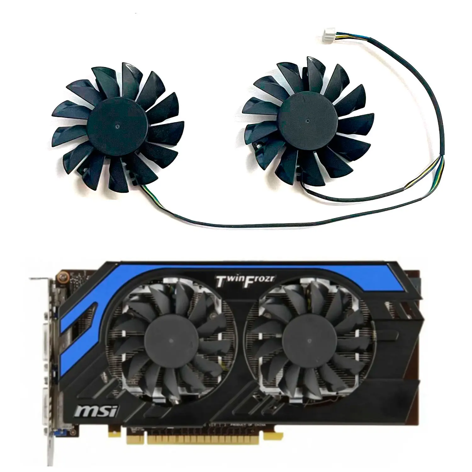 New GPU fan 4pin 75MM PLD08010B12H PLD08010S12HH suitable for MSI ...