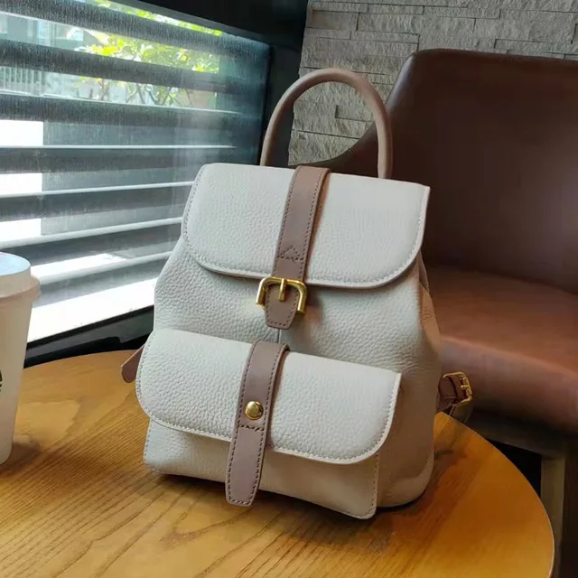 Casual Women Genuine Leather Backpacks Fashion Large Capacity Female ...