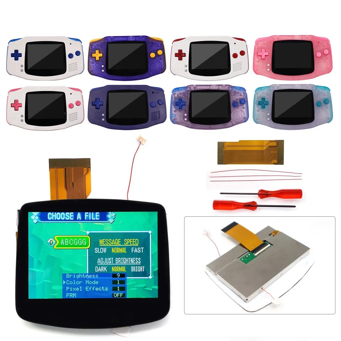 2024-Nuovo-V5-Drop-in-GBA-IPS-Kit-di-retroilluminazione-LCD-laminato ...