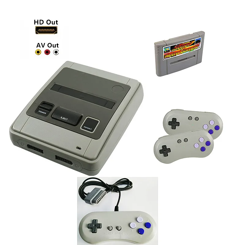 Hd para snes 16 bits super retro console de jogos de vídeo 2.4g ...