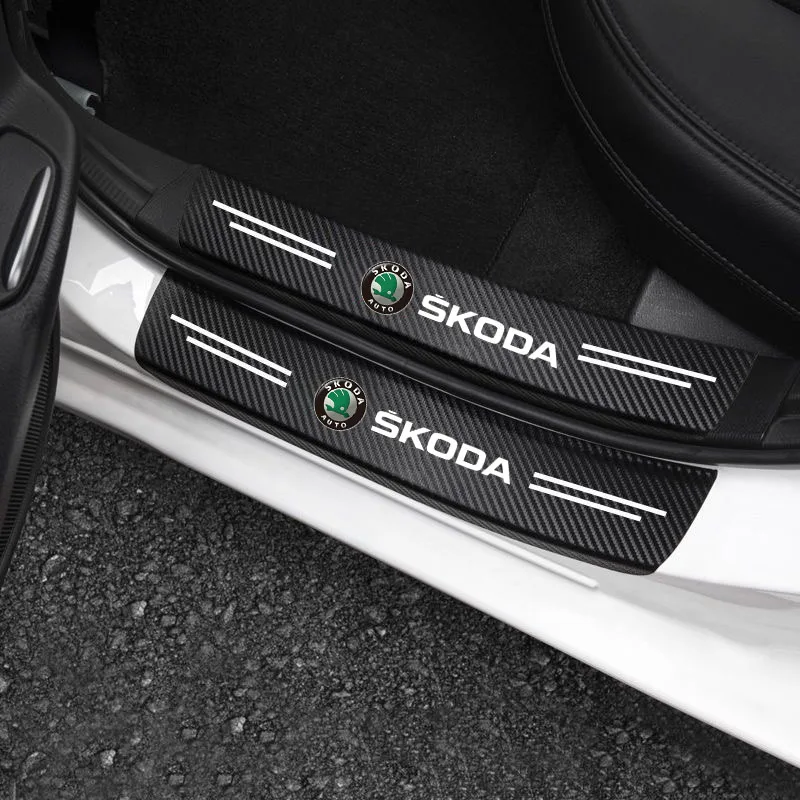 Car Trunk Bumper Guard Decals for Skoda octavia 2 a7 a5 rapid fabia ...