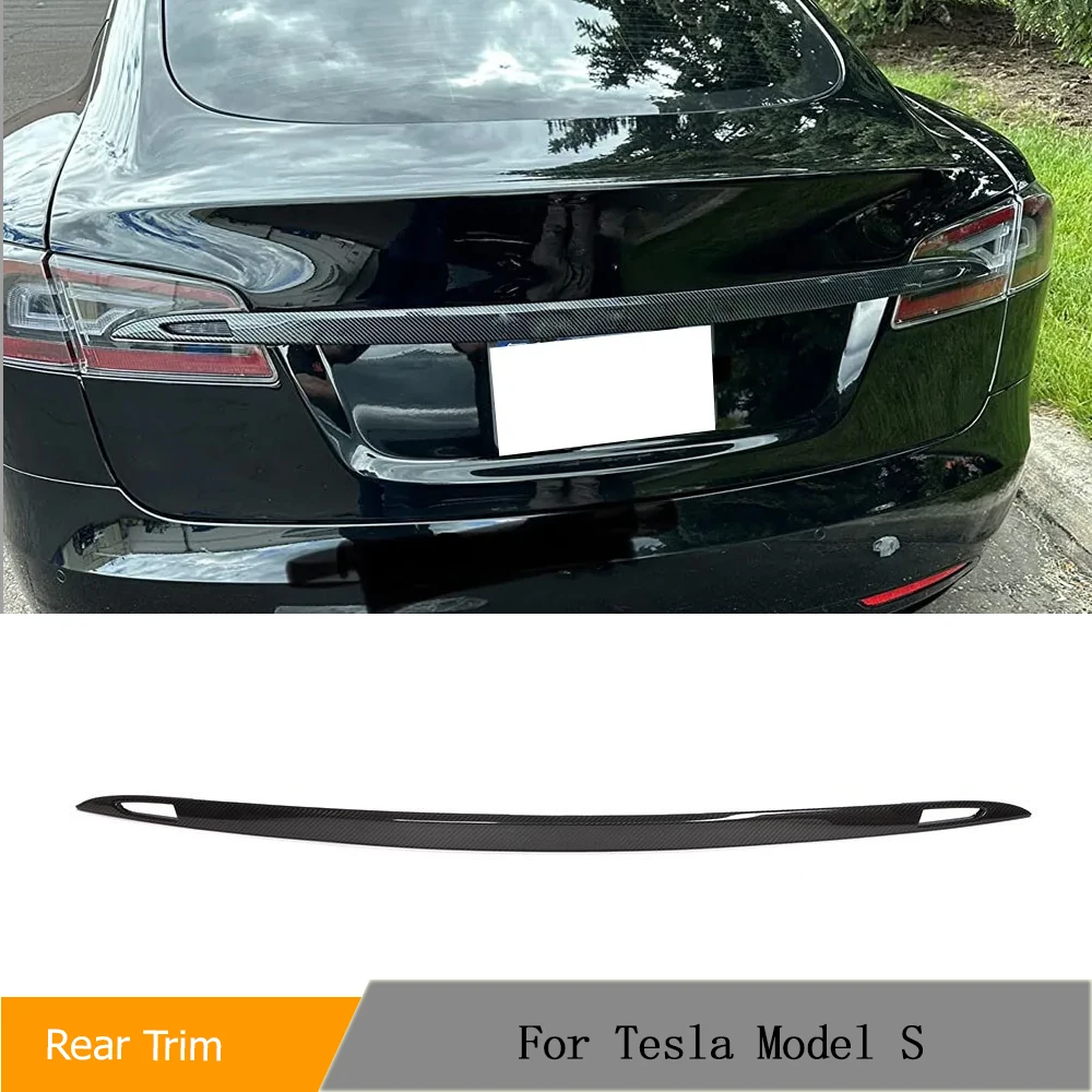 Carbon Fiber Car Rear Trunk Spoiler Wings Trim for Tesla Model S 70D ...