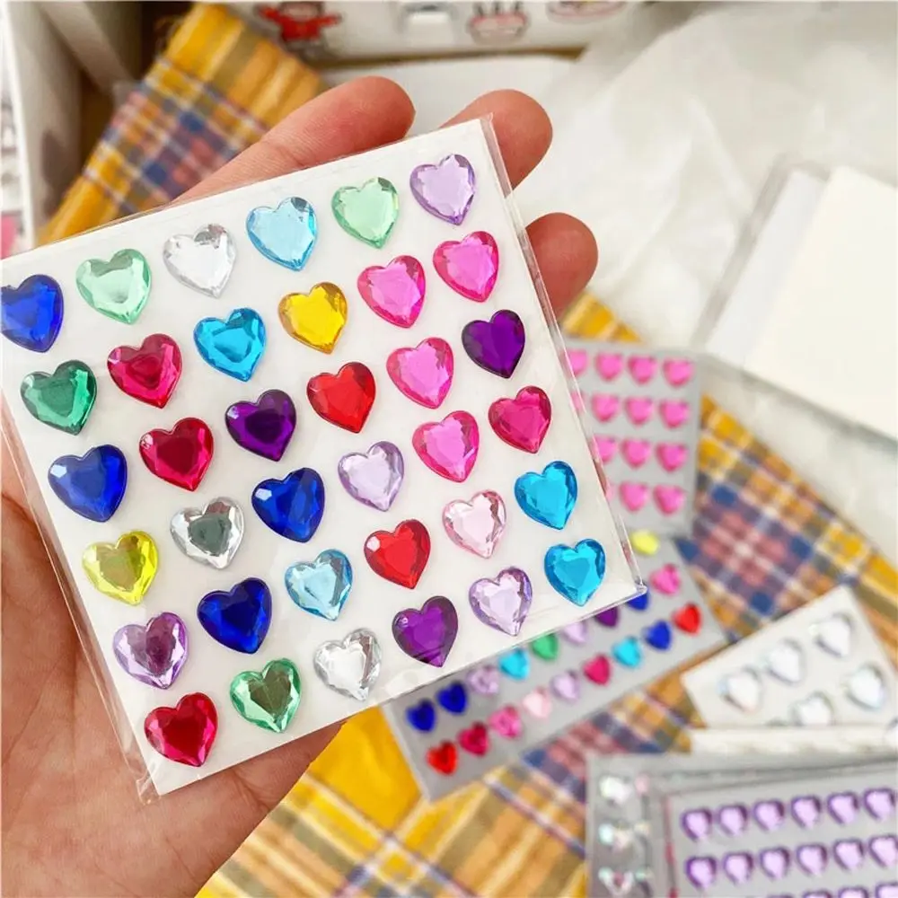 Self-Adhesive-3D-Shining-Heart-Gems-Stickers-for-Crafts-Bling ...