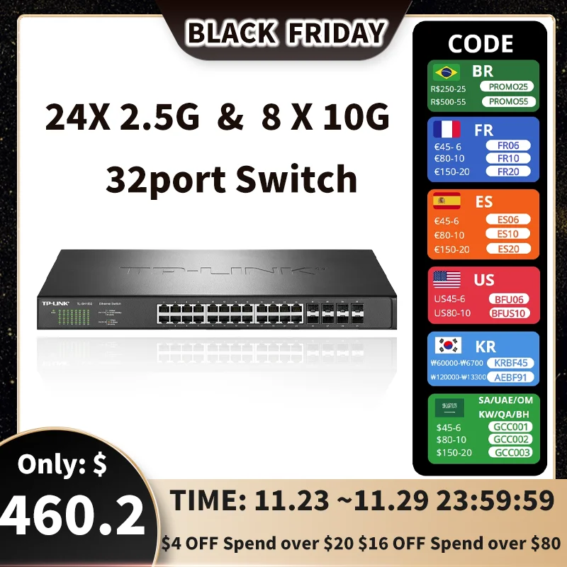 TP-Link-32port-10GE-Switch-24-Port-2-5G-Ethernet-Switch-8ports ...