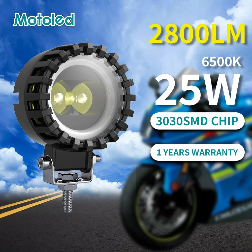 Motoled-Motorcycle-Projector-lens-LED-Spotlight-Super-Bright-Auxiliary ...