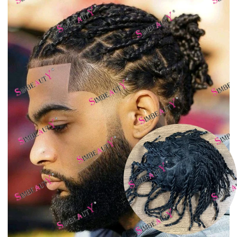 Undetectable Natural Hairline Men Toupee 100% Human Hair Black Man ...