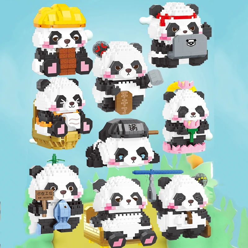 2372PCS-Panda-Building-Blocks-Set-Creative-Animal-Model-Mini-Assembly ...