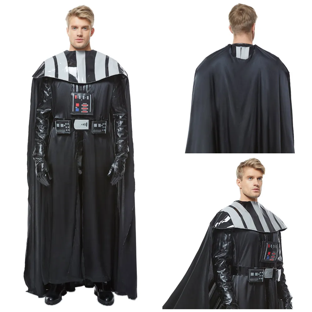 Halloween-Darth-Cos-Vader-Cosplay-Costume-Jumpsuit-Vest-Cloak-Black ...