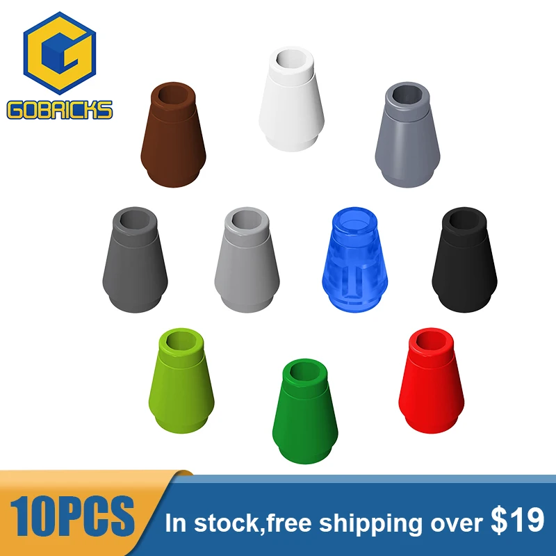 Gobricks MOC Cone 1x1 Top Groove Brick Compatible With 4589 6188 59900 ...