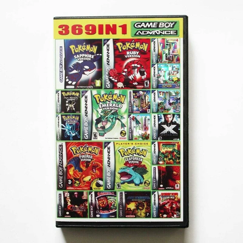 369 in 1 32 Bit GBA Video Game Cartridge Console Memory Card for GBA ...