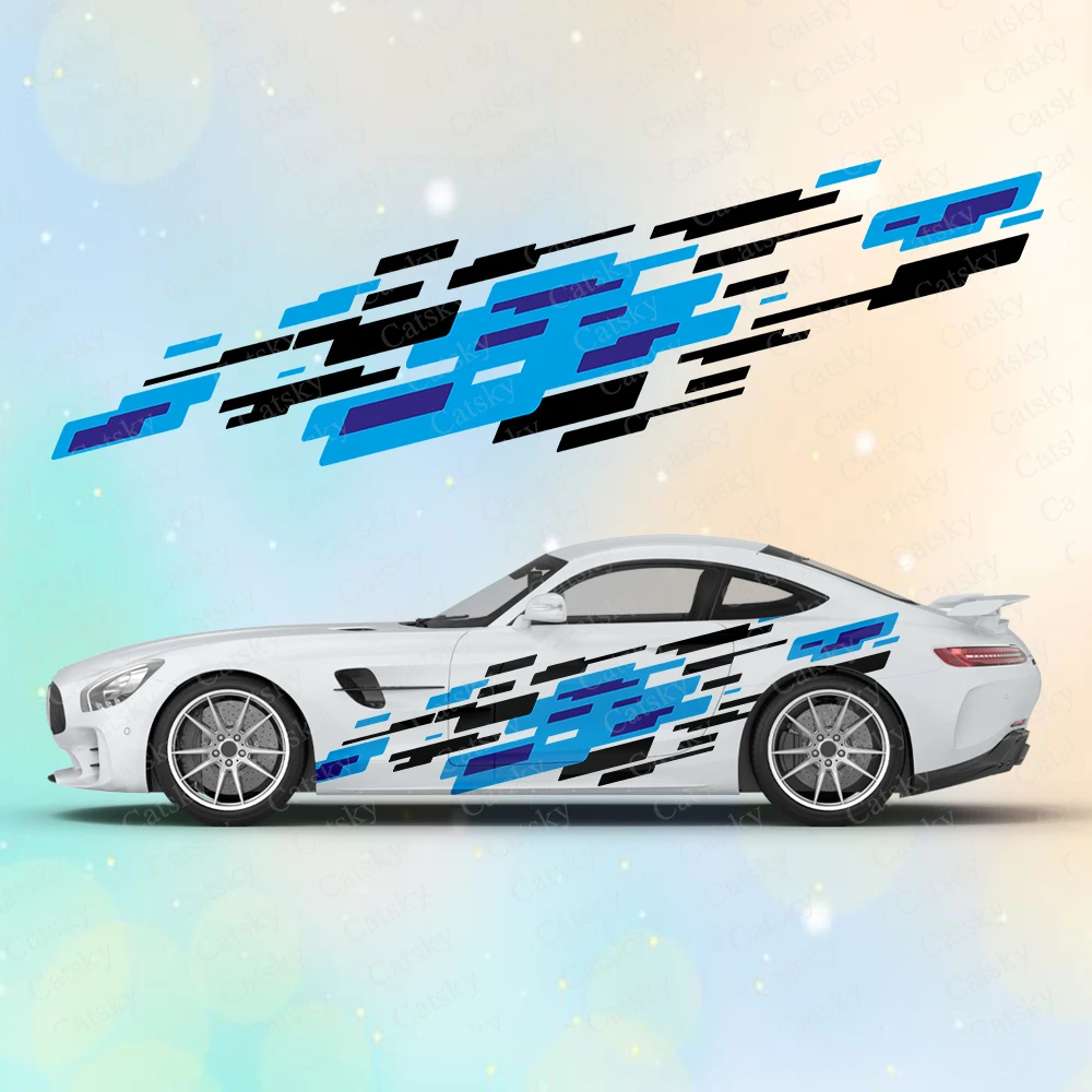 Blue-and-White-Graphics-Car-Body-Sticker-Anime-Itasha-Vinyl-Car-Side ...