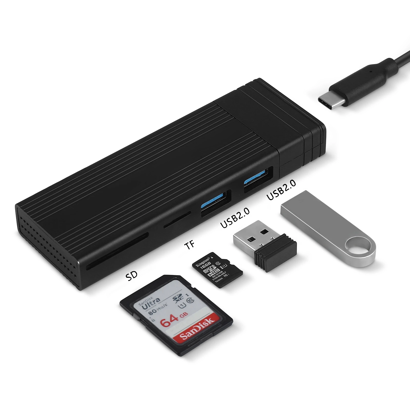 USB C 허브 M.2 NVMe SSD 케이스, 듀얼 프로토쿨 NVMe 인클로저, SD TF 카드 리더, 맥북 프로 에어용 ...