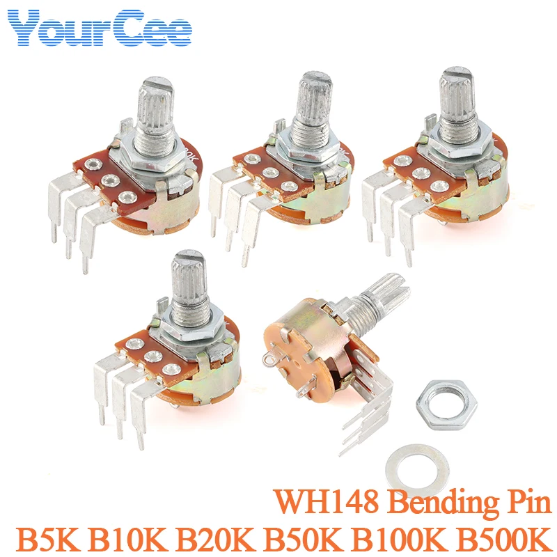 5pcs-WH148-Linear-Potentiometer-Bending-Feet-With-Switch-B5K-B10K-B20K ...