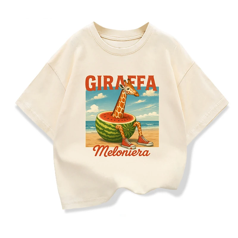 Giraffa meloniera Graphic T-shirt for Children Funny Italian Brainrot ...