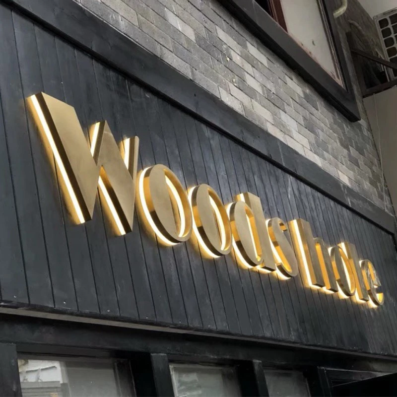Custom Stainless Steel Signboard Gold 3d Channel Letter Shop Signs ...