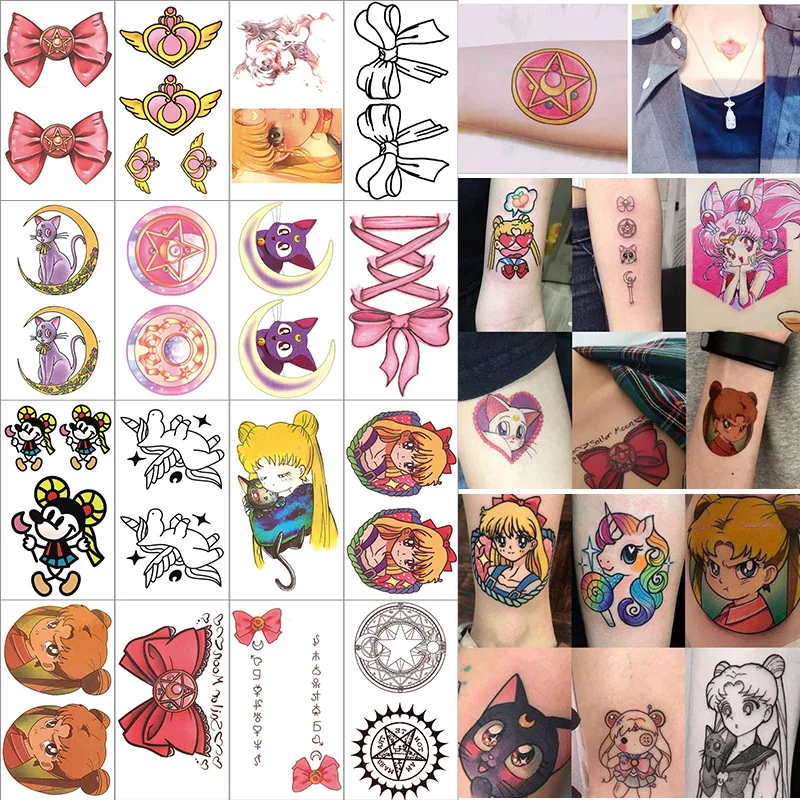 30pcs-lot-Anime-Fake-Tattoos-Stickers-for-Kids-Adult-Sailor-Moon ...