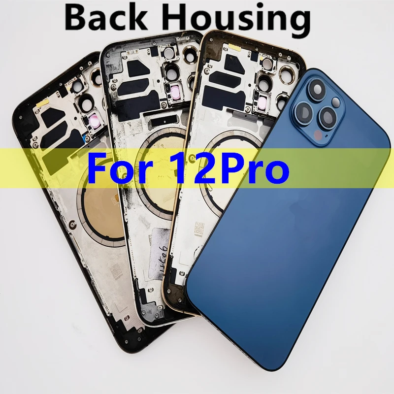 Back-Full-Housing-For-iPhone-12Pro-Battery-Rear-Door-Cover-Middle-Frame ...