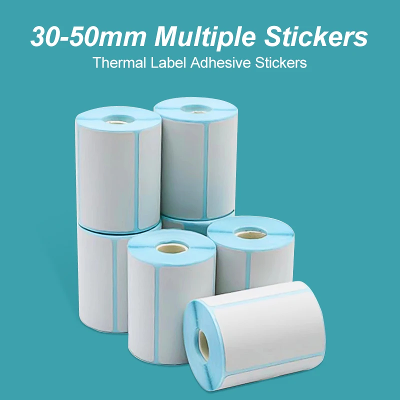 30-50mm-Multiple-Size-Thermal-Stickers-White-Blank-Labels-For-58mm ...