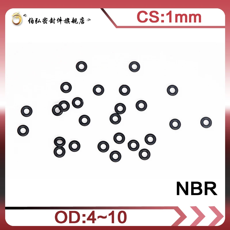 50PCS/lot Nitrile Rubber O-Ring Black NBR Sealing CS1mm OD4/4.5/5/5.5/6 ...