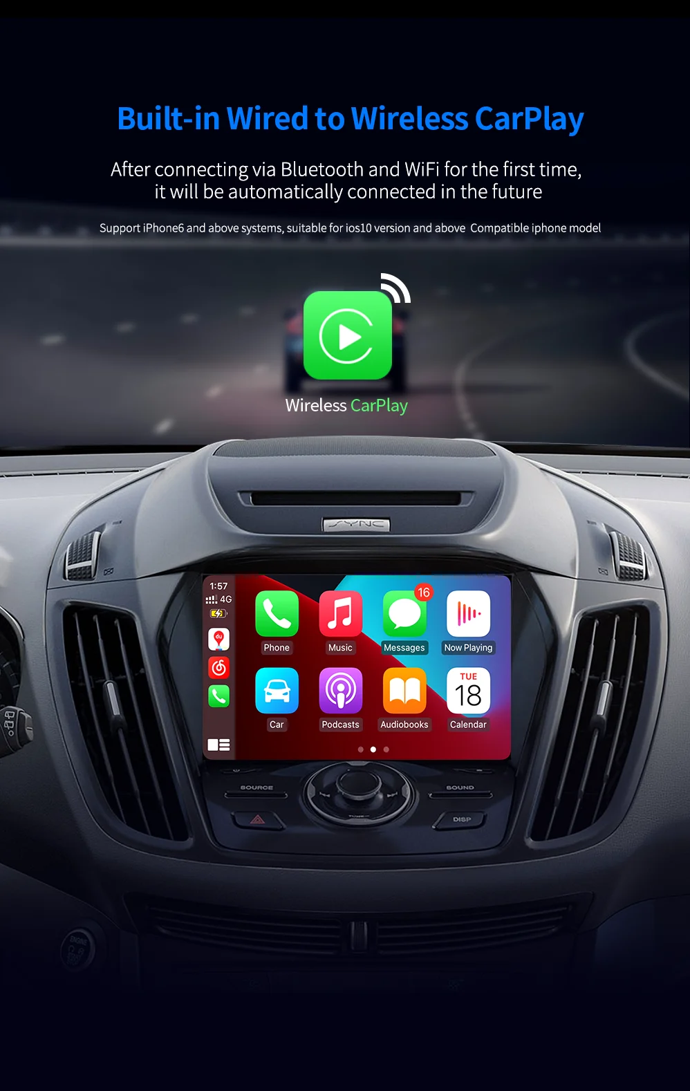 CARVIEW Carplay AI Box Car OEM Wired CarPlay to Wireless CarPlay Linux System Fast Connect Smart ...