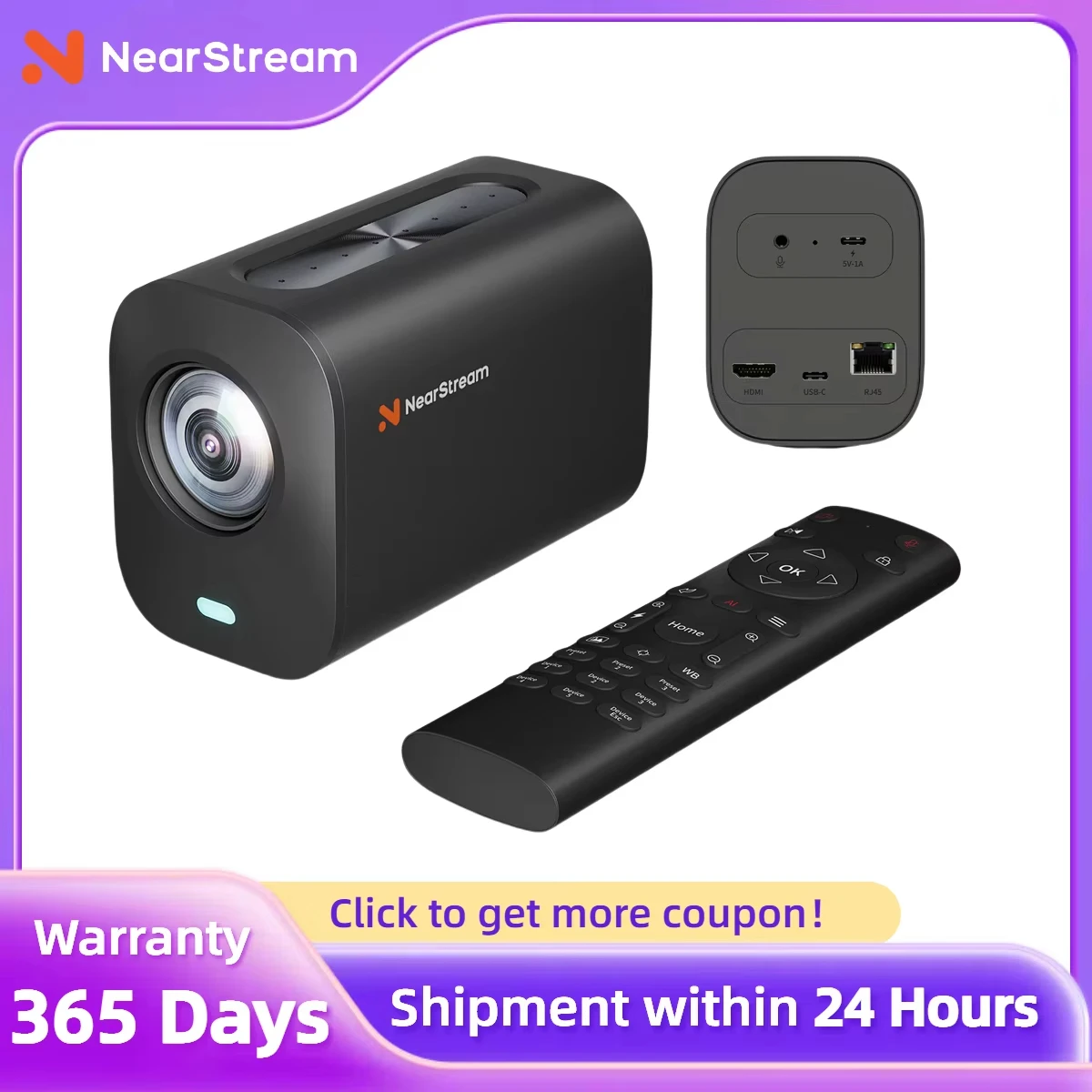 Nearstream VM20 Wired Streaming Camera 4K with 40X Hybrid Zoom/8 Noise ...