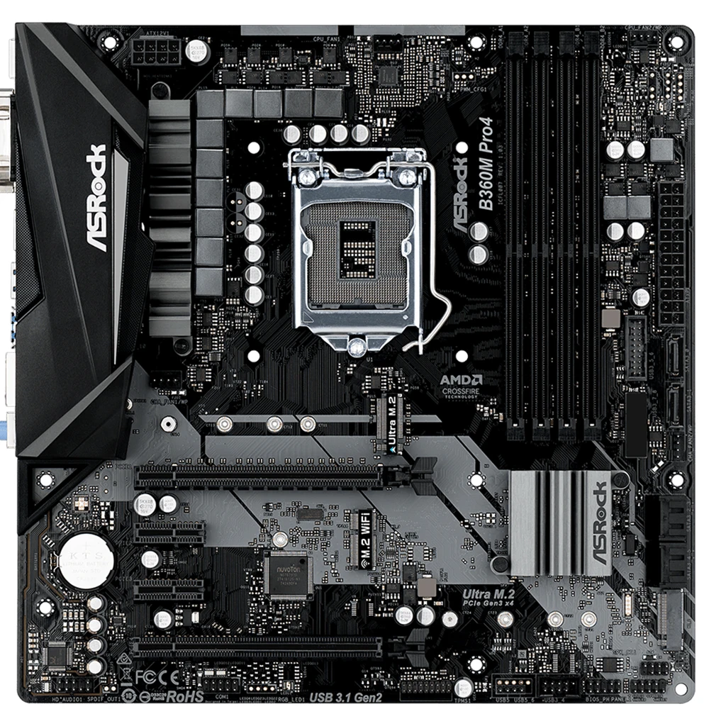 Asrock-placa-m-e-b360m-pro4-original-usada-lga1151-ddr4-suporte-8-ou-9 ...