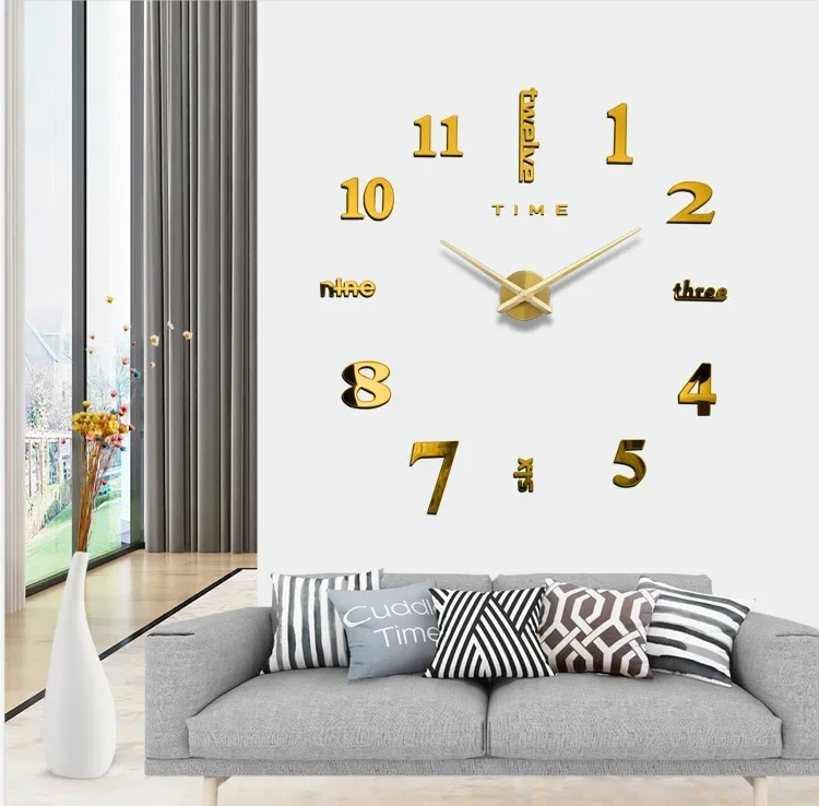 3D-Wall-Wall-Clock-Living-Room-Creative-Large-Wall-DIY-Acrylic-Wall ...