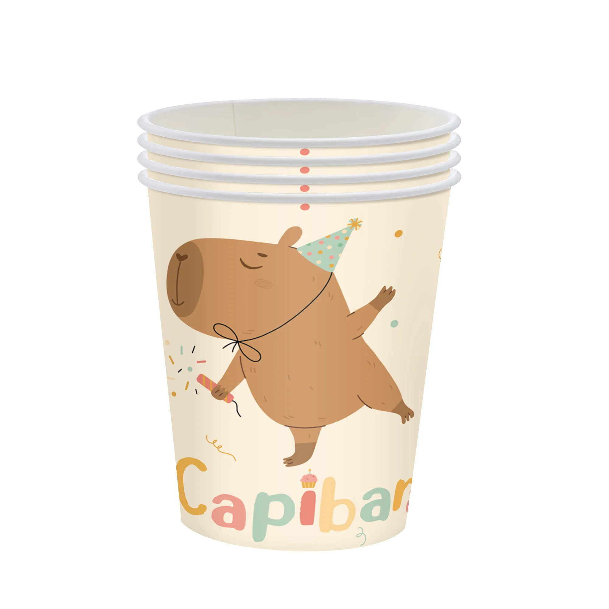 Cartoon Capybara Party Tableware & Decor Set (Plates-7-10pcs)