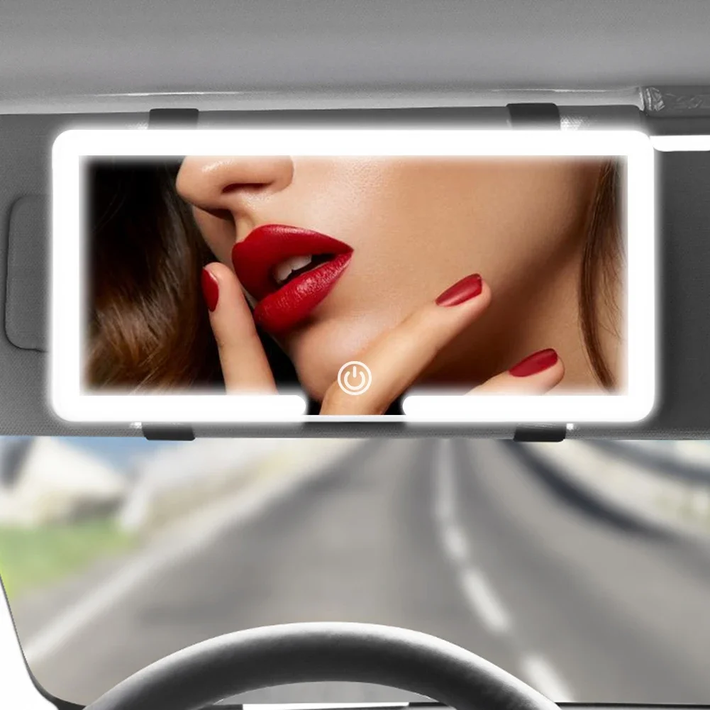 Auto-Mirror-Sun-Visor-Makeup-Mirror-LED-Touch-Screen-Three-Light-Modes ...