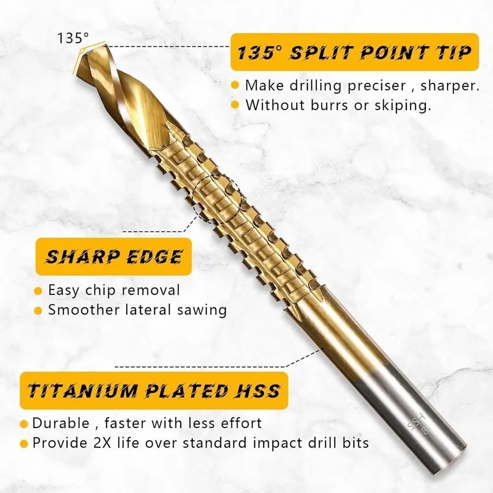 6pcs Auger Multi-functional Twist Bore Bits 3-8MM Straight Shank ...