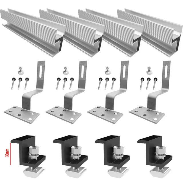 Pv Solar Module Bracket Mounting Rail 6005-T5 Aluminum Alloy Mounting ...