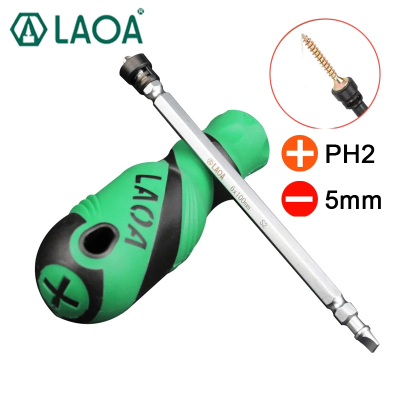 LAOA Magnetic Screwdriver S2 Alloy Steel Philips PH2 Screwdriver with ...
