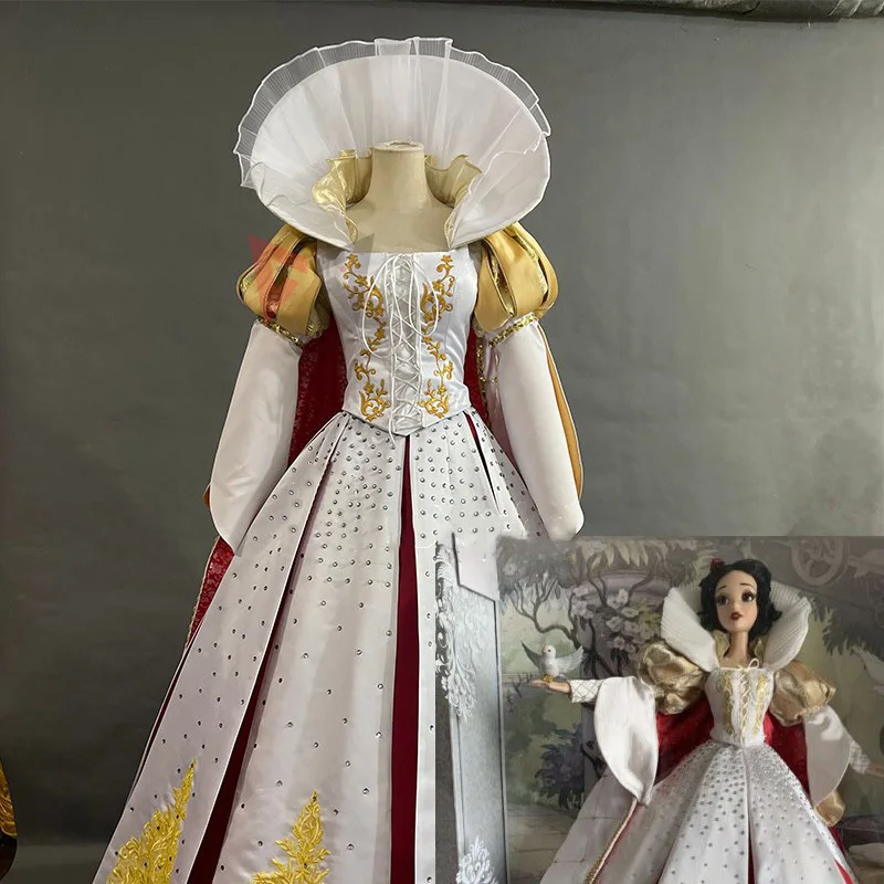 New-Snow-Princess-Cosplay-Costume-White-Dress-Cloak-Fancy-Set-For-Girl ...