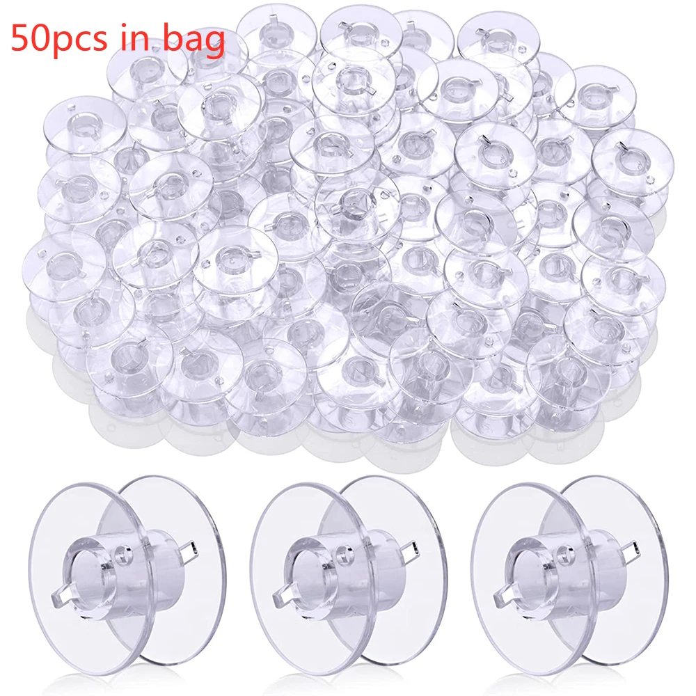 50pcs-Sa156-Bobbins-for-Brother-Sewing-Machine-Plastic-Bobbins-with ...
