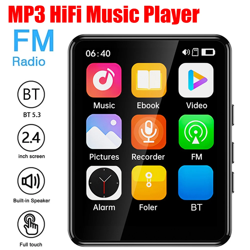 16-32-64GB-MP3-Player-Bluetooth-5-3-Walkman-2-4-Inch-Touchscreen ...